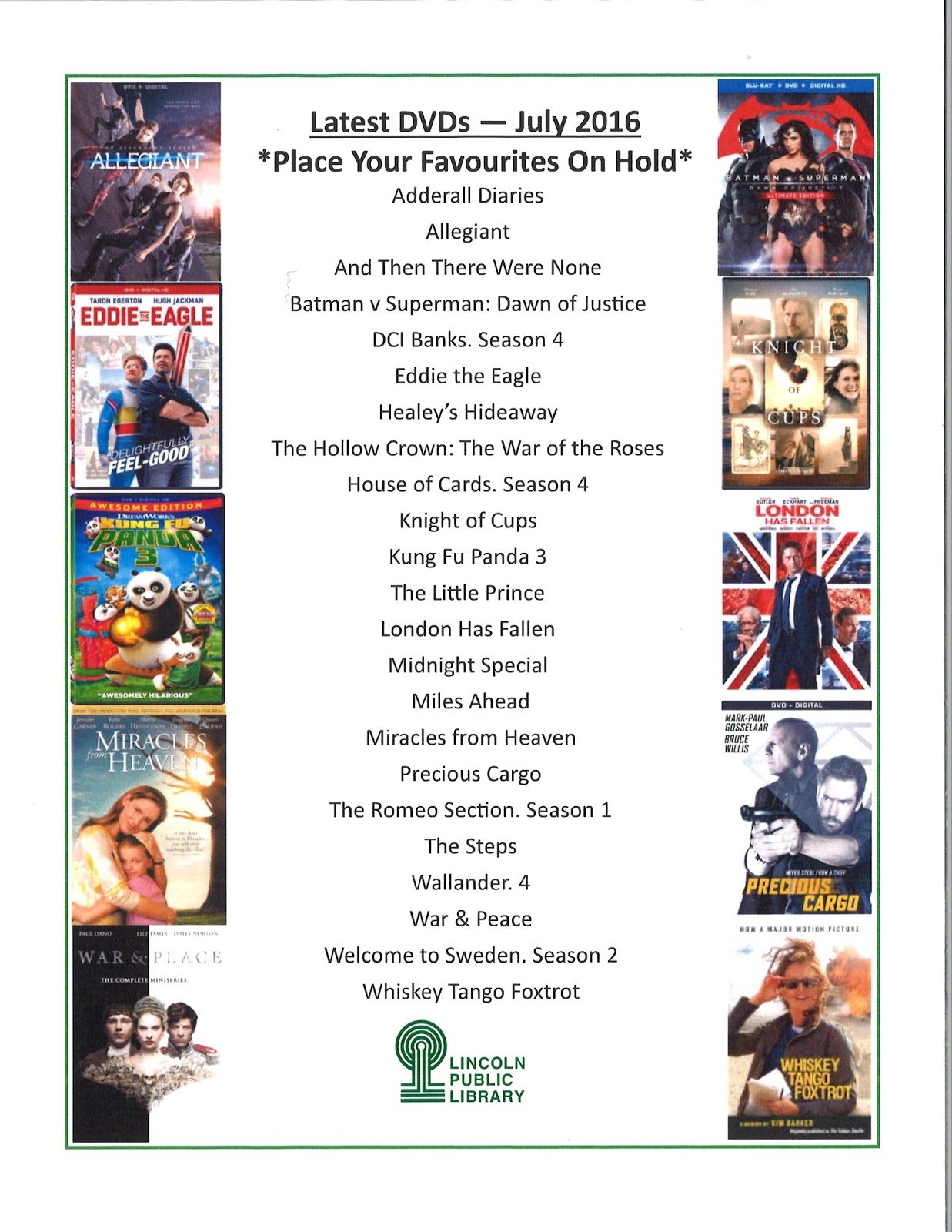 Lincoln Public Library Book and DVD Chat Blog: Did you miss any of ...