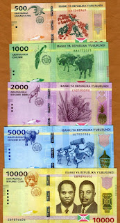 African Coins & Banknotes: Burundi Banknotes Set 2015 series