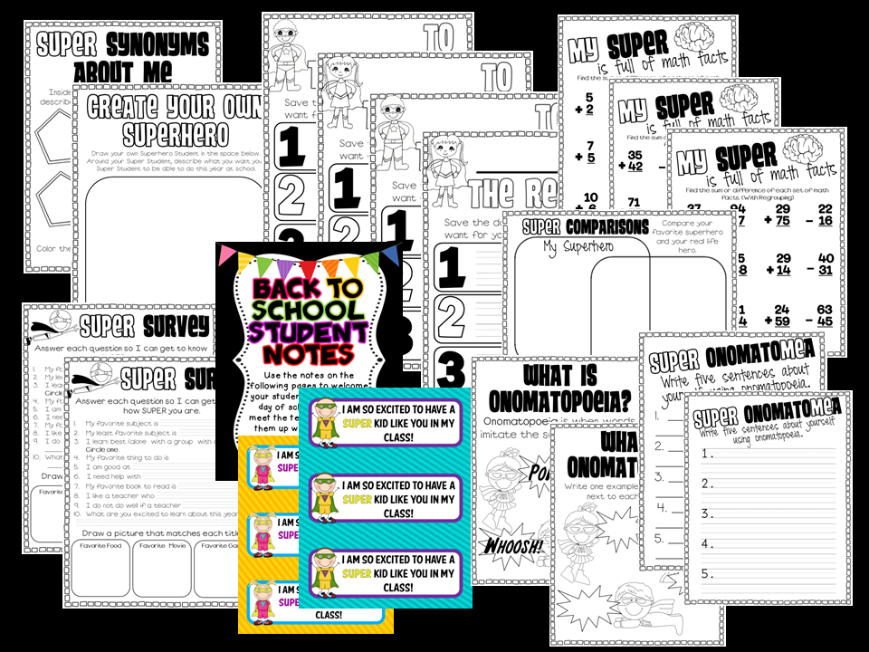 Ginger Snaps: SUPER Back to School Unit and Activities