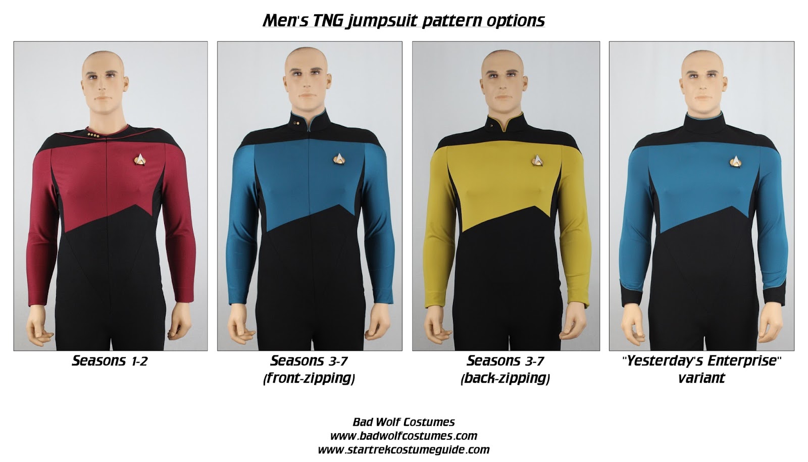 Bad Wolf Costumes: Star Trek TNG Men's Jumpsuit Sewing Pattern