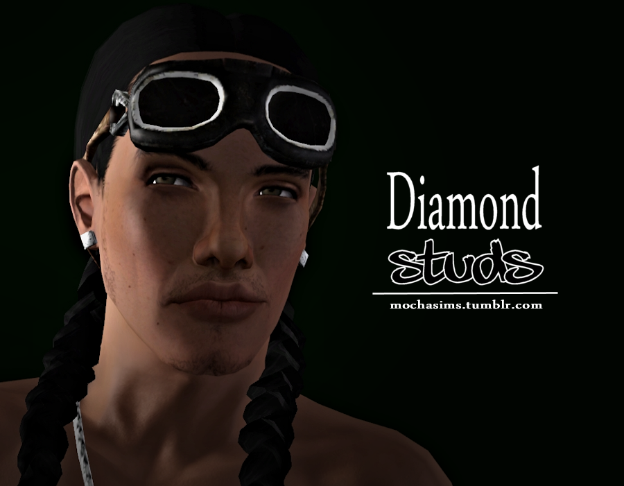 My Sims 3 Blog: Large Diamond Studs for Males by Mochasims