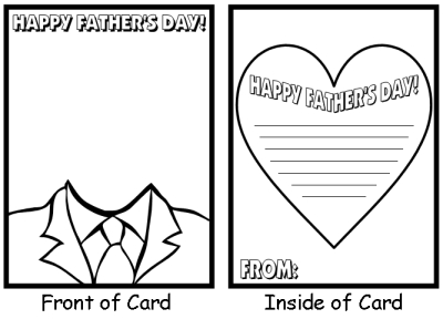 early play templates: Father's Day Cards for kids to make