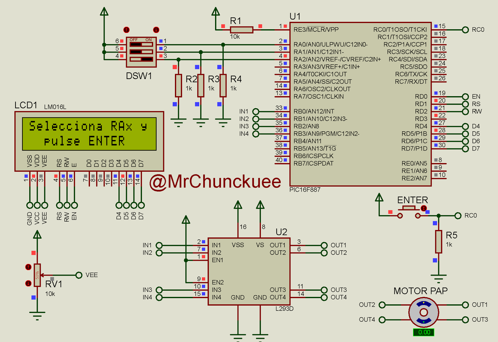 CCS PIC: Control básico de motor paso a paso y LCD16x2