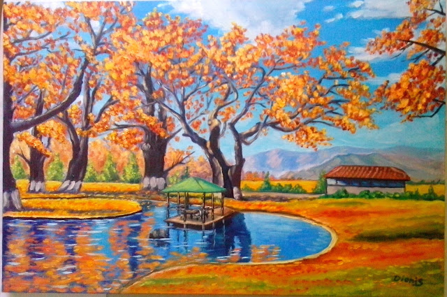 Dionis Art Durbaku: Peisazh Byshek Elbasan - pikrure punuar me bojra vaji