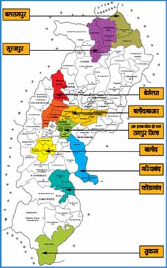 CGPSC: New Map of Chhattisgarh
