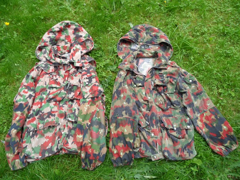 Four Bees: M 70 Swiss Alpenflage Jacket & Backpacks, Model 57/70, Model ...