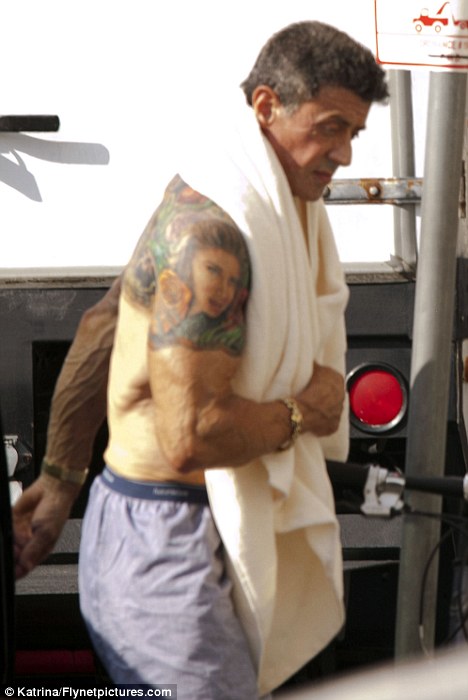 Best Blog: Overdone it Sylvester? Topless Stallone shows off his array ...