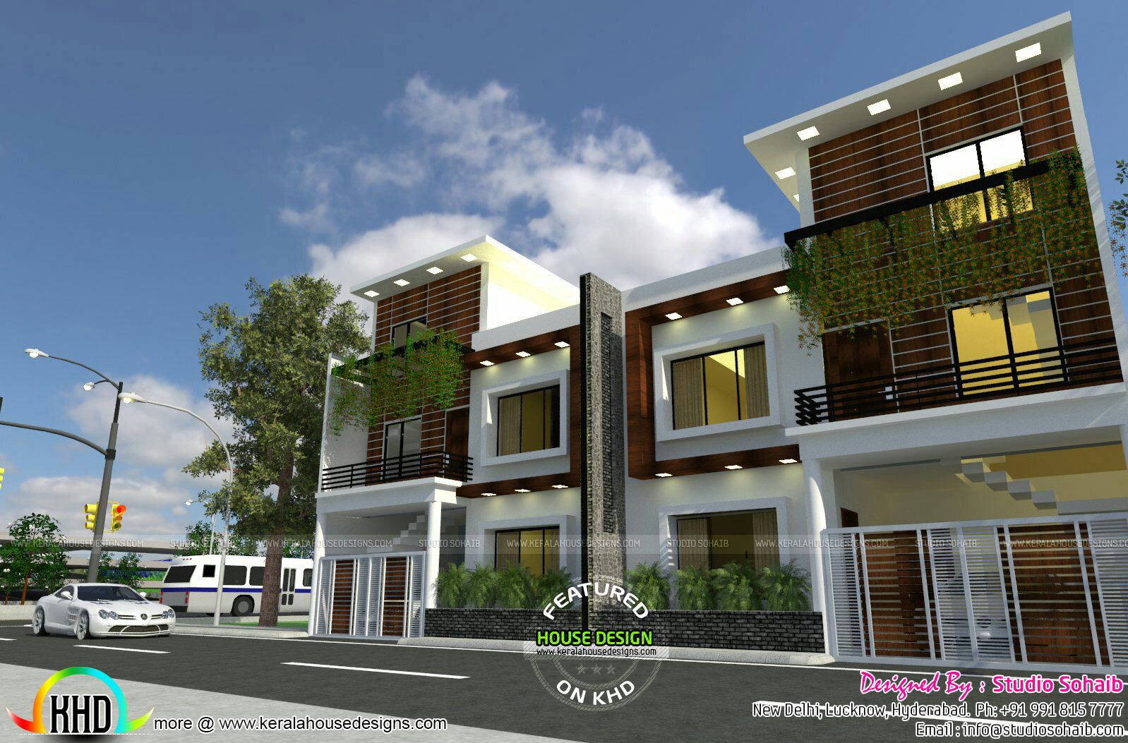 Two identical adjacent residences - Kerala Home Design and Floor Plans ...