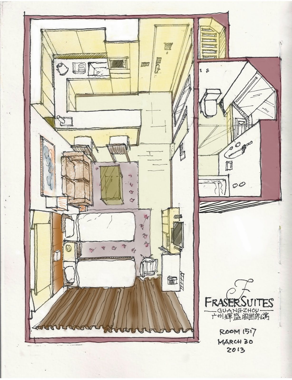 Sketching My Life : My Hotel Rooms