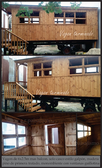 Vagones de madera replica antiguos, construccion de cabañas