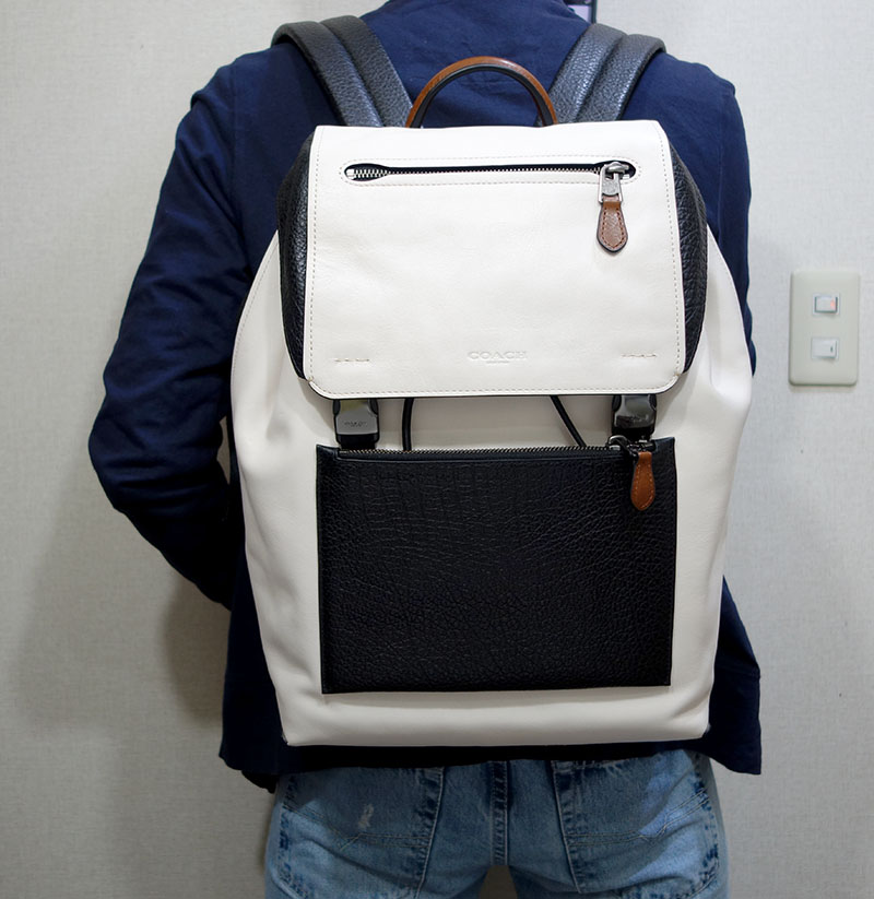 ゆるりブログ: COACH(コーチ)のマンハッタン バックパック ミックスド レザー(57759)の意表を突くカラーリングに心を砕かれる :)