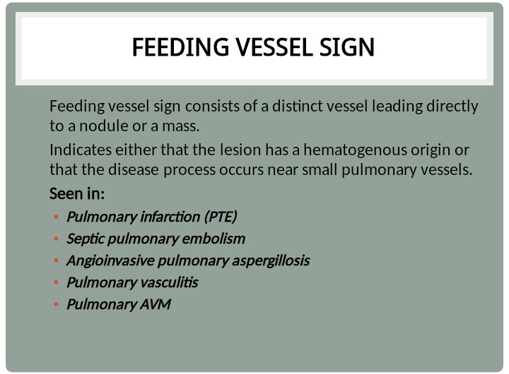 Chest Medicine Made Easy-Dr Deepu: Feeding vessel Sign