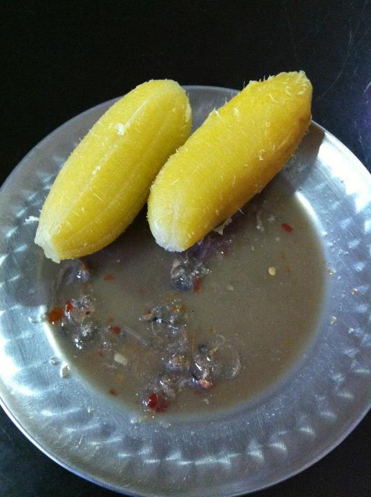 Food For Thoughts: Boiled Cardava with Guinamos