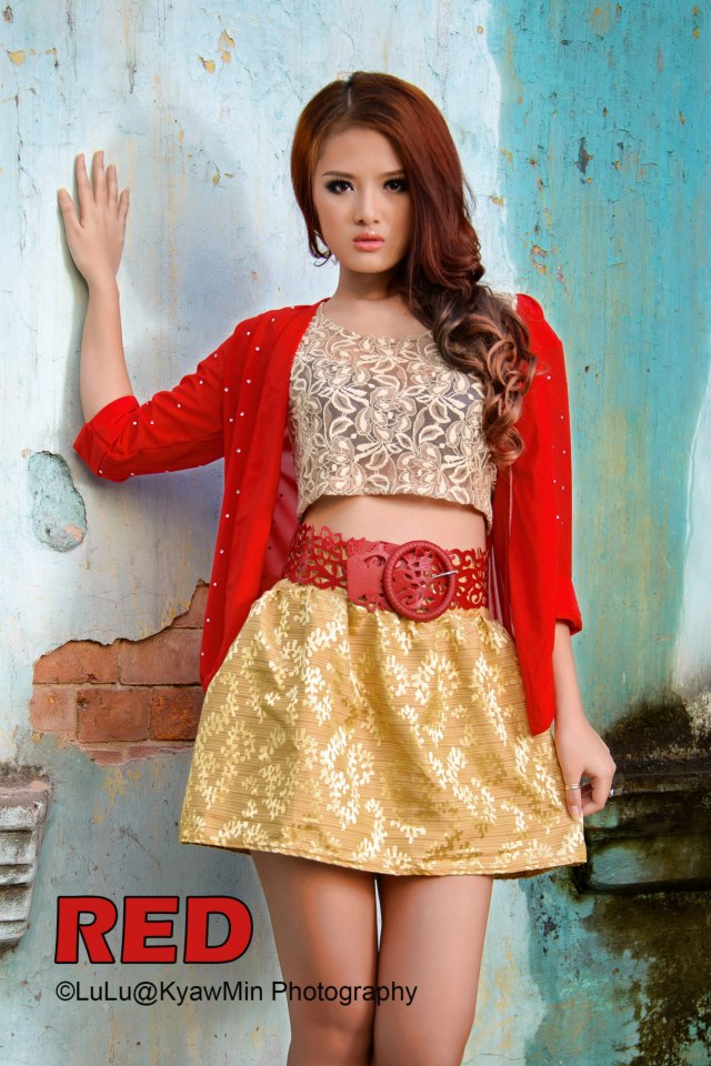 Myanmar Celebrities: Red Theme- May Thun Kha