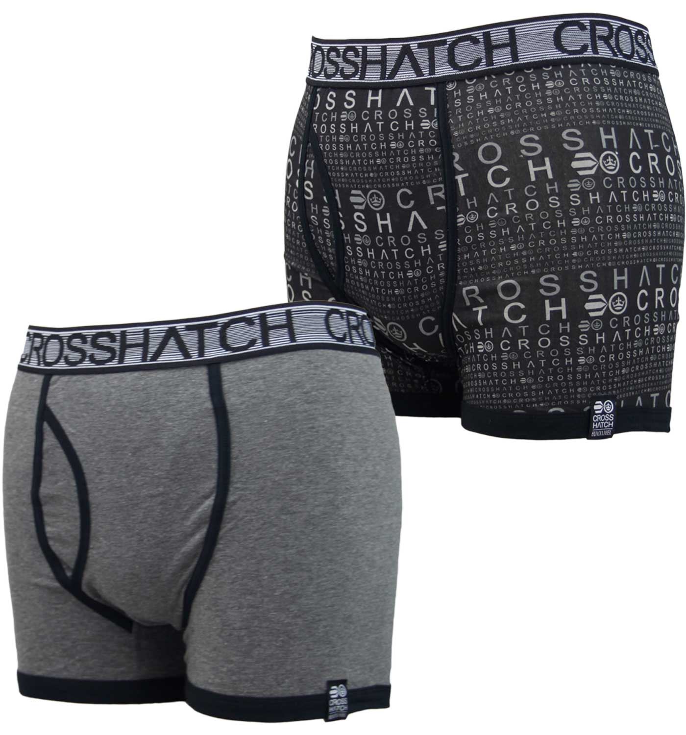 True Face Men Boxers: 2 Pack Men Crosshatch Designer Boxer Shorts ...