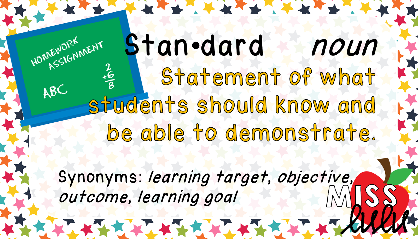 Standards Based Education in SPED - Miss Lulu
