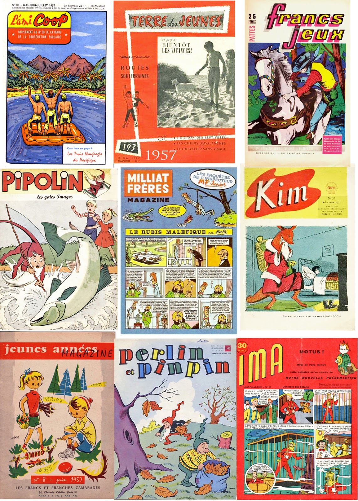 Eclectisme: 1957 La presse des jeunes Tableau sélectif et première approche