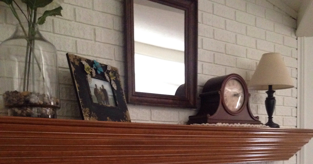 Blue Jeans and Turquoise: 1980's Brick Fireplace Makeover
