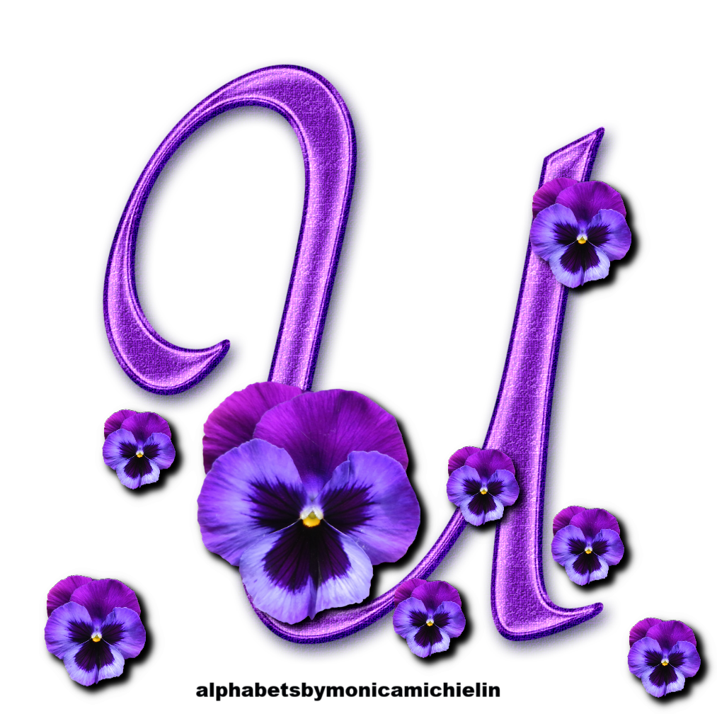 M. Michielin Alphabets: ALFABETO ROXO COM VIOLETAS EM PNG - PURPLE ...