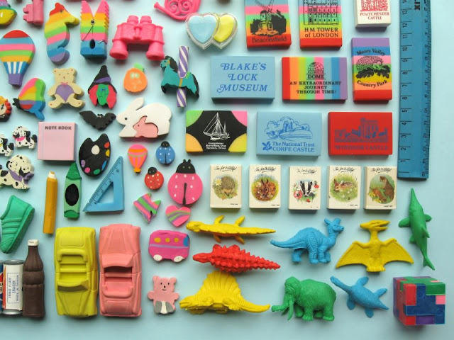 Bugs and Fishes by Lupin: 80s Child: My Eraser Collection!