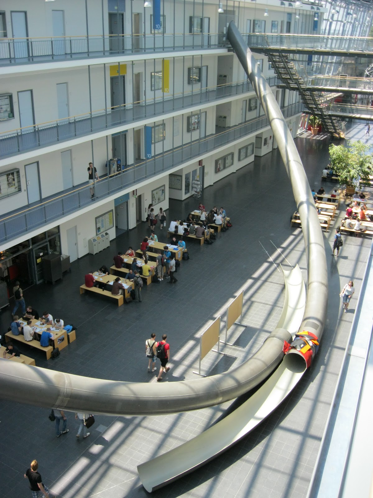 Abroad in Munich: There is a giant indoor slide at TUM