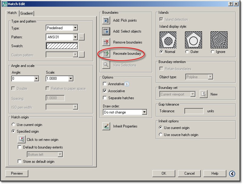 Cad Lisp And Tips Tip Recreate Or Remove Boundary Of A Hatch