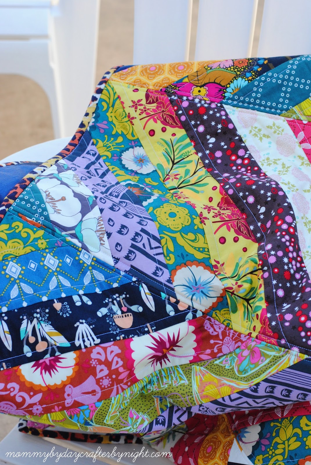 Anna Maria Horner QAYG Herringbone Quilt | Mommy by day... Crafter by ...