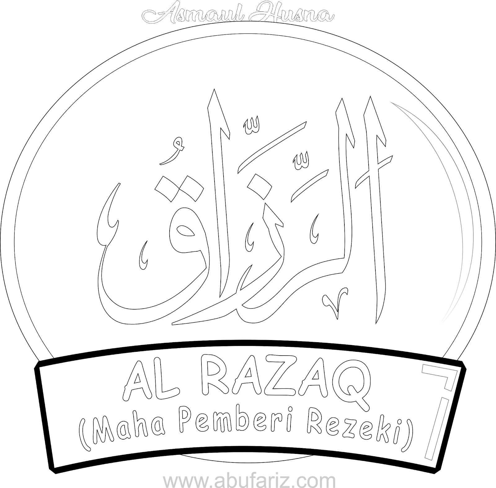 Seri Mewarnai Asmaul Husna : Ar Razaq - abufariz.com