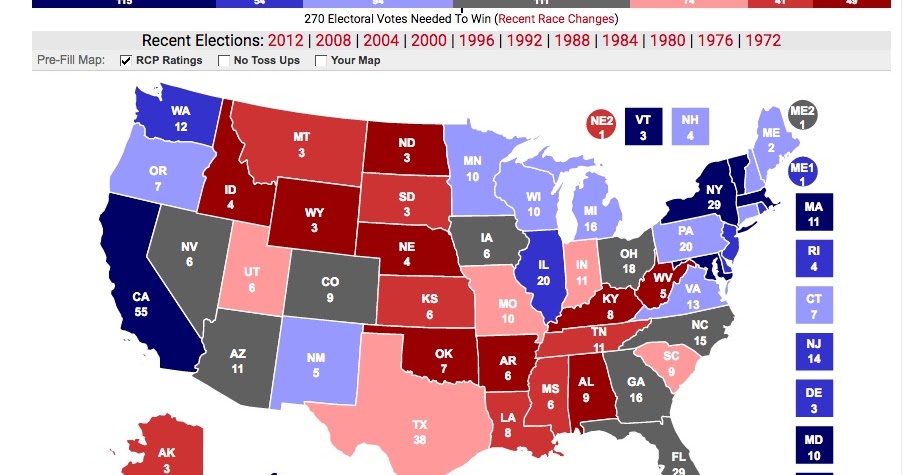 Rene's Ramblings: As of October 31 - RCP Electoral Map