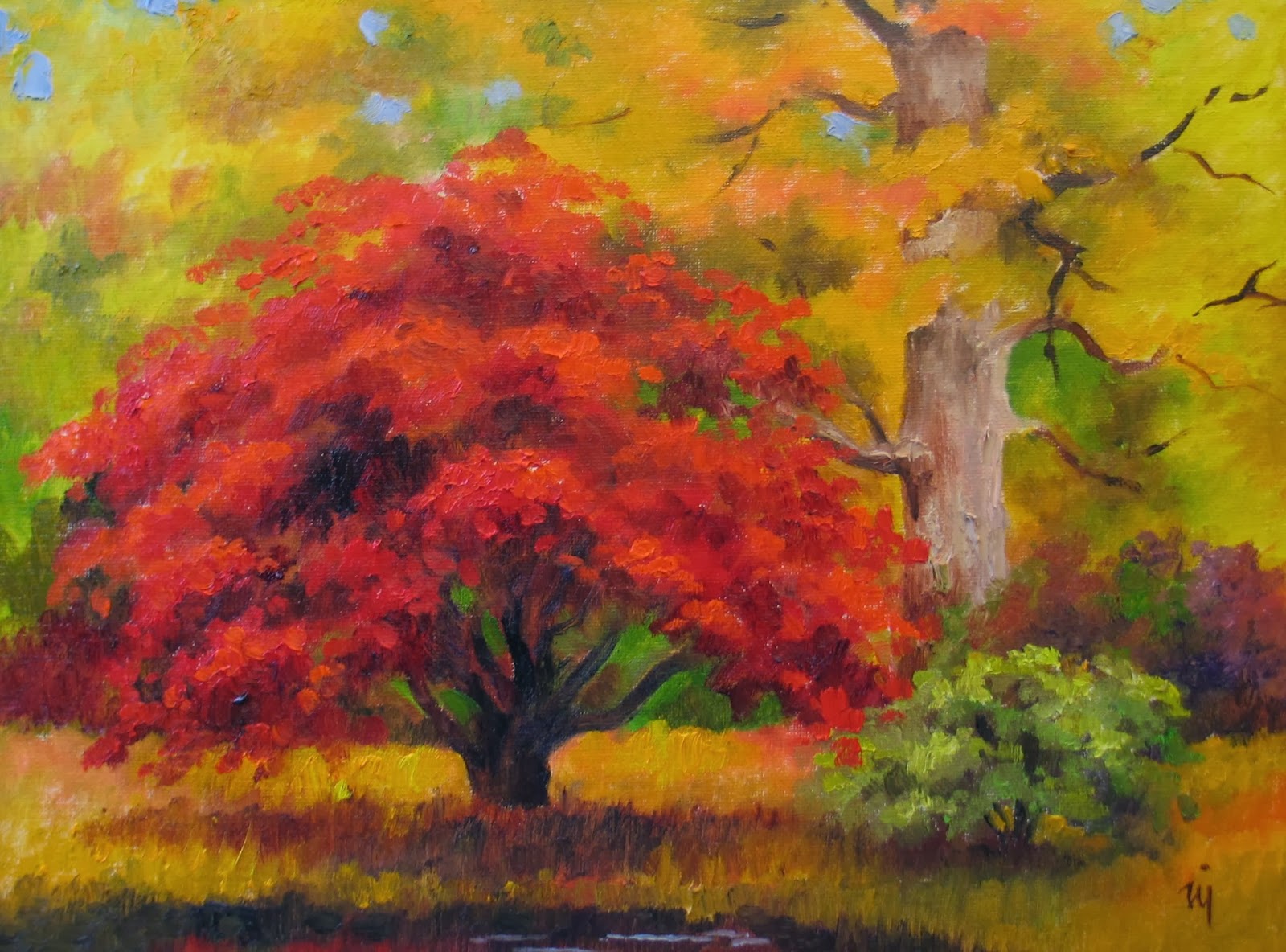 Nel's Everyday Painting: Red Maple - SOLD