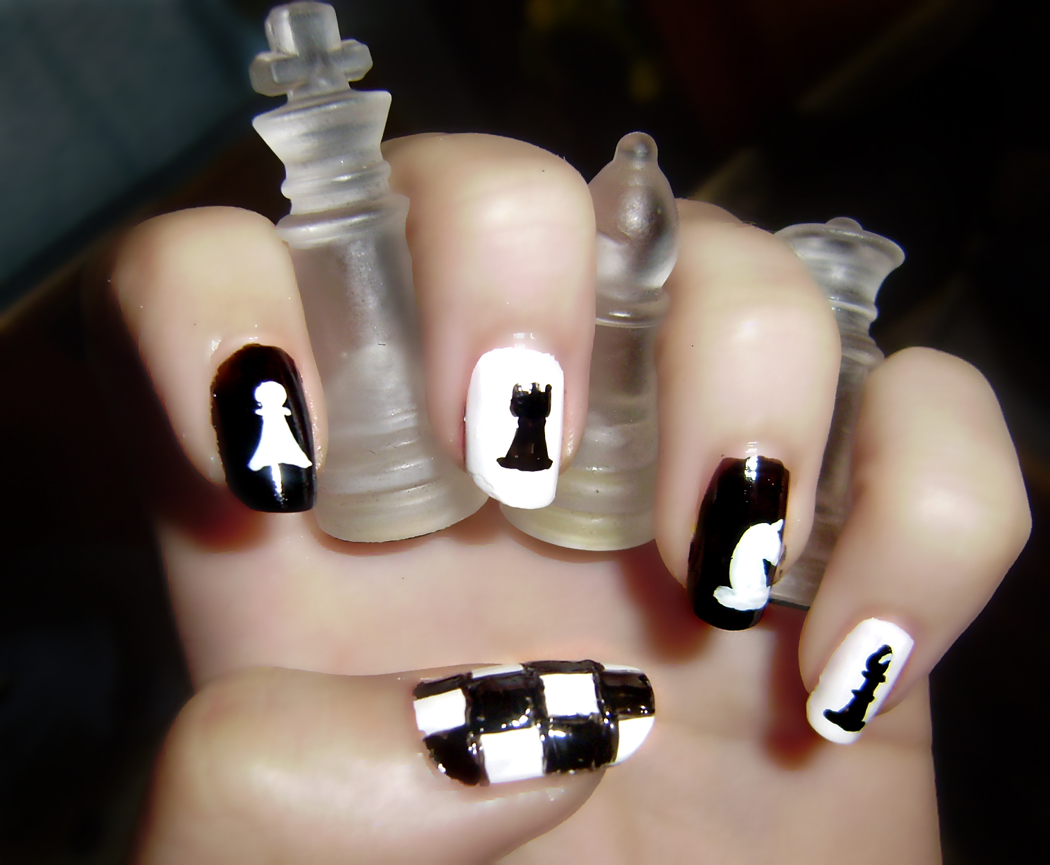 Nail Art Tutorial: Chess - Nails By IriSR