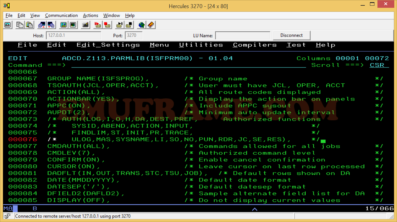 Permitir que todas as opções SDSF ~ Hercules & Mainframe