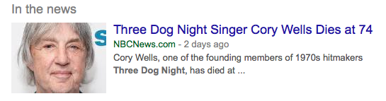 free to find truth: 33 42 74 77 | The Death of Three Dog Night's Cory ...