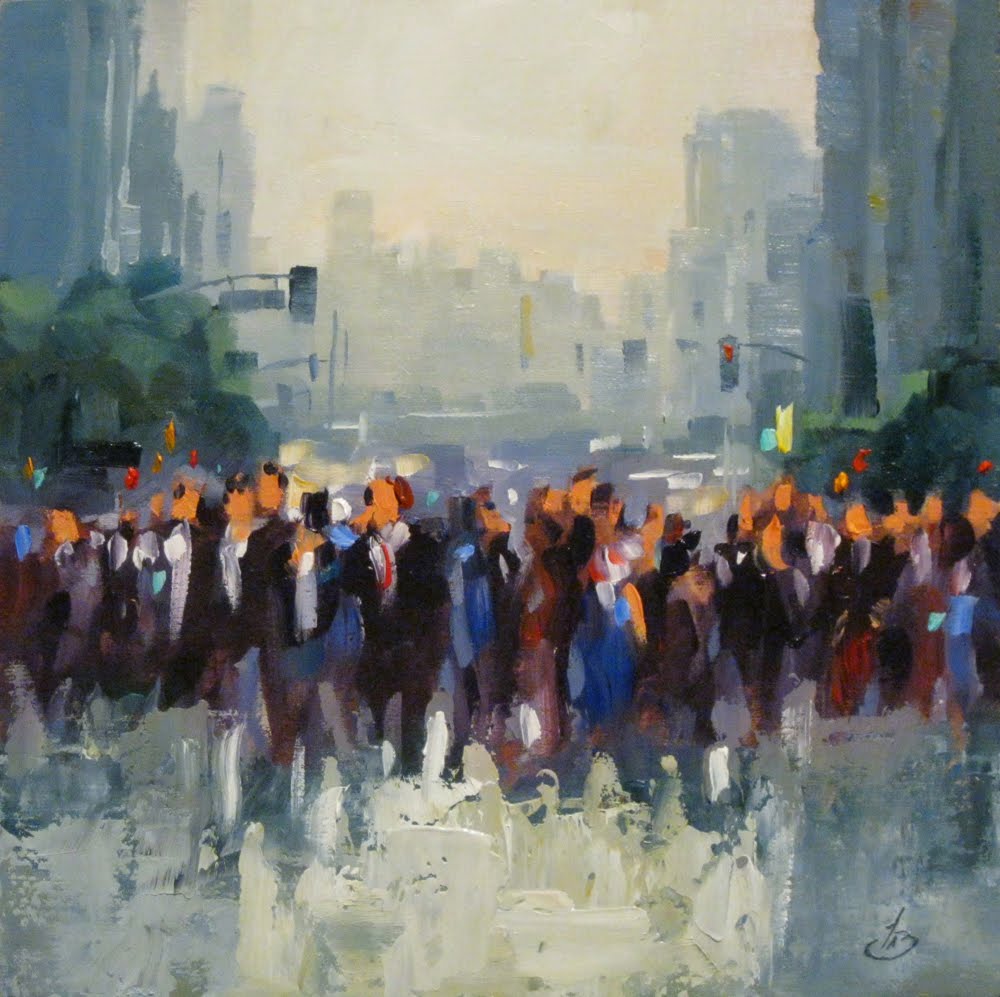 TOM BROWN FINE ART: PEOPLE, CITY, CROWDS, TOM BROWN CONTEMPORARY URBAN ...