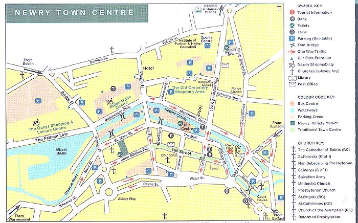 Newry County Map Area - Map of Ireland City Regional Political