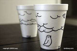 Gelas Styrofoam Dengan Lukisan Indah | Gosip Gambar