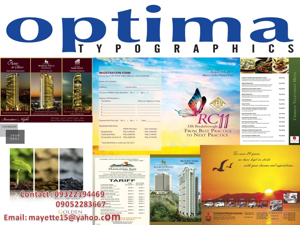 OPTIMA TYPOGRAPHICS - Your trusted printing services in Cebu