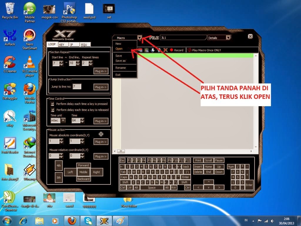 Cara Setting Script Mouse Macro macro X7 A4TECH