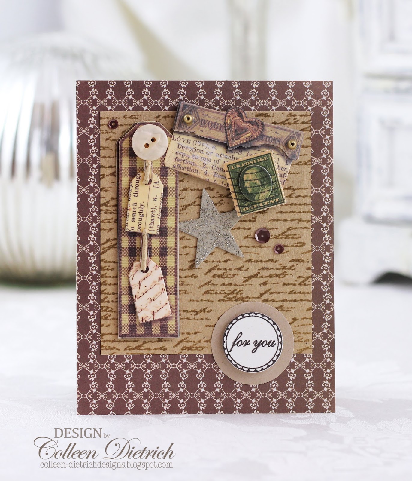 Masculine Collage Cards | Colleen Dietrich Designs