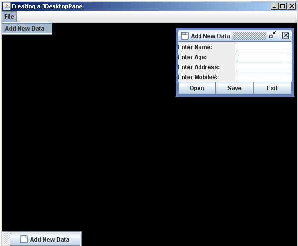 Creating a JDesktopPane ~ Java Program and Source Code Blog