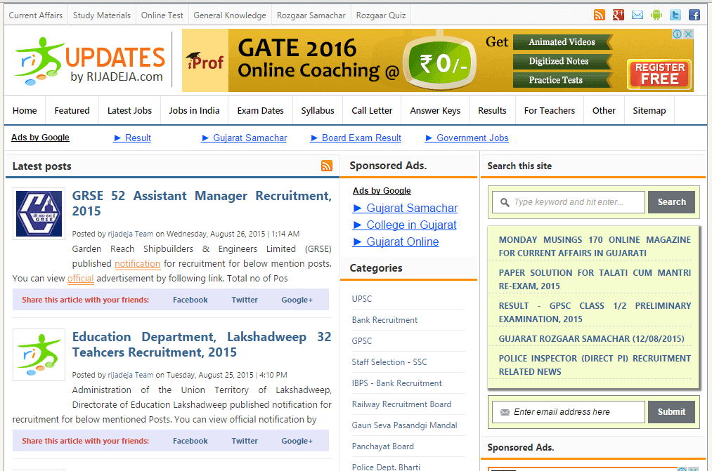RIJADEJA.com is now mobile friendly & more faster... - Latest Govt Jobs ...