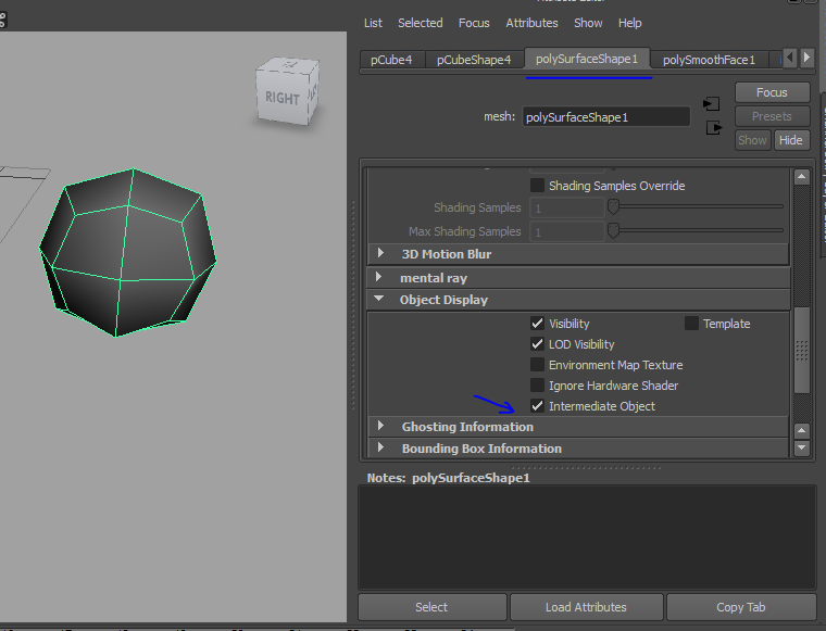 Maya_ Hiện lưới polygon gốc khi đã Mesh Smooth