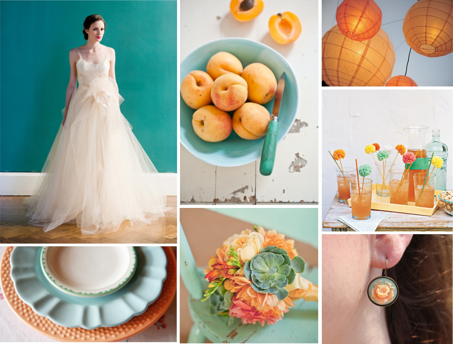 bluebonnet press: color palette: aqua + apricot