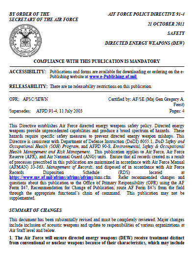 The Mind Control Lexicon: U.S. Air Force Safety Policy for Directed ...