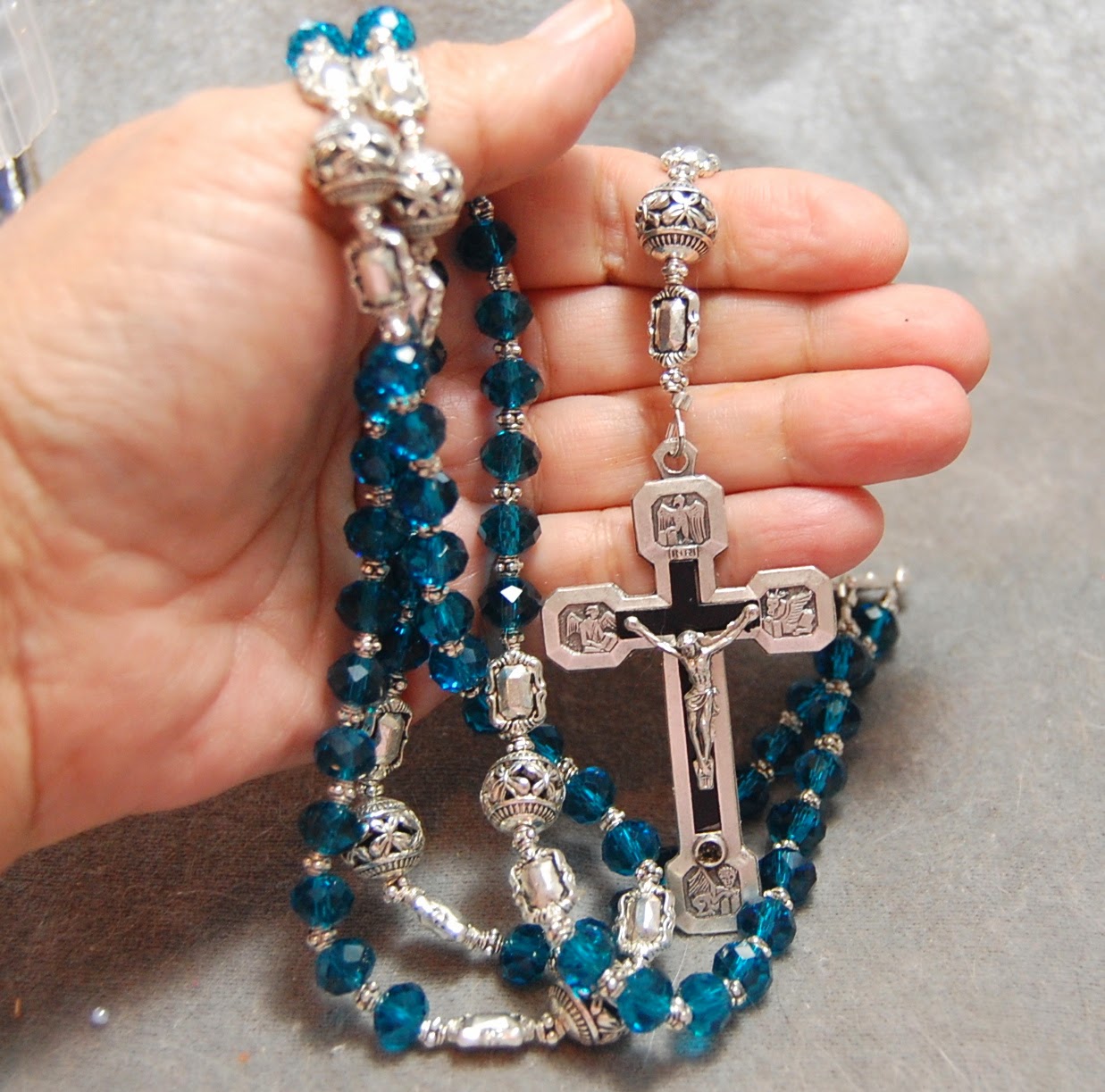 HeartFelt Rosaries: Blue Rosary in Pewter and Fine Crystal Now at ...