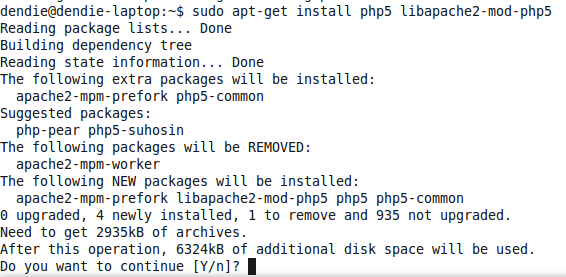 Dendie: Instalasi Apache, PHP, MySQL di Ubuntu Dendie: Instalasi Apache, PHP, MySQL di Ubuntu