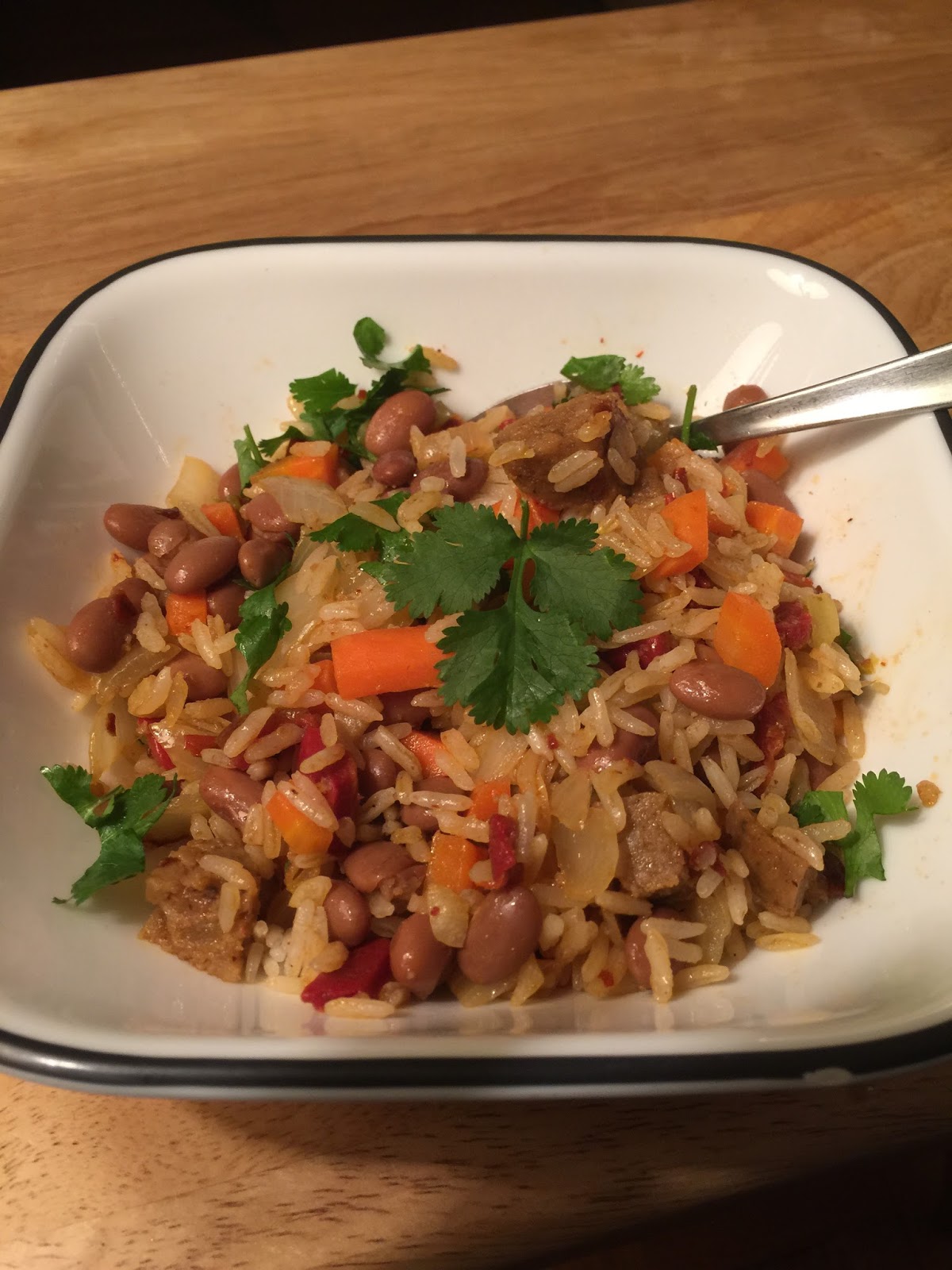 Spicy Mexican Red Beans and Rice with Vegan Sausage - Vegan