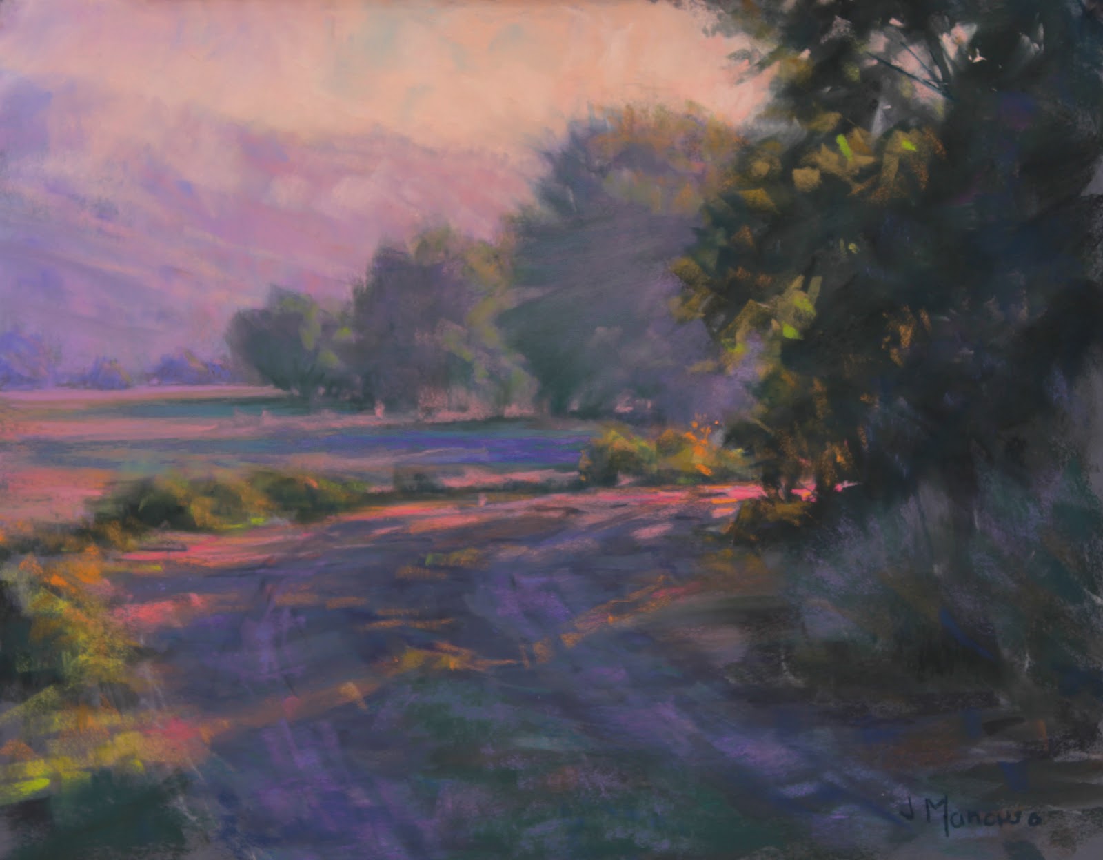 Paintings By Joe Mancuso: "The End Of The Road" 11x14 Pastel
