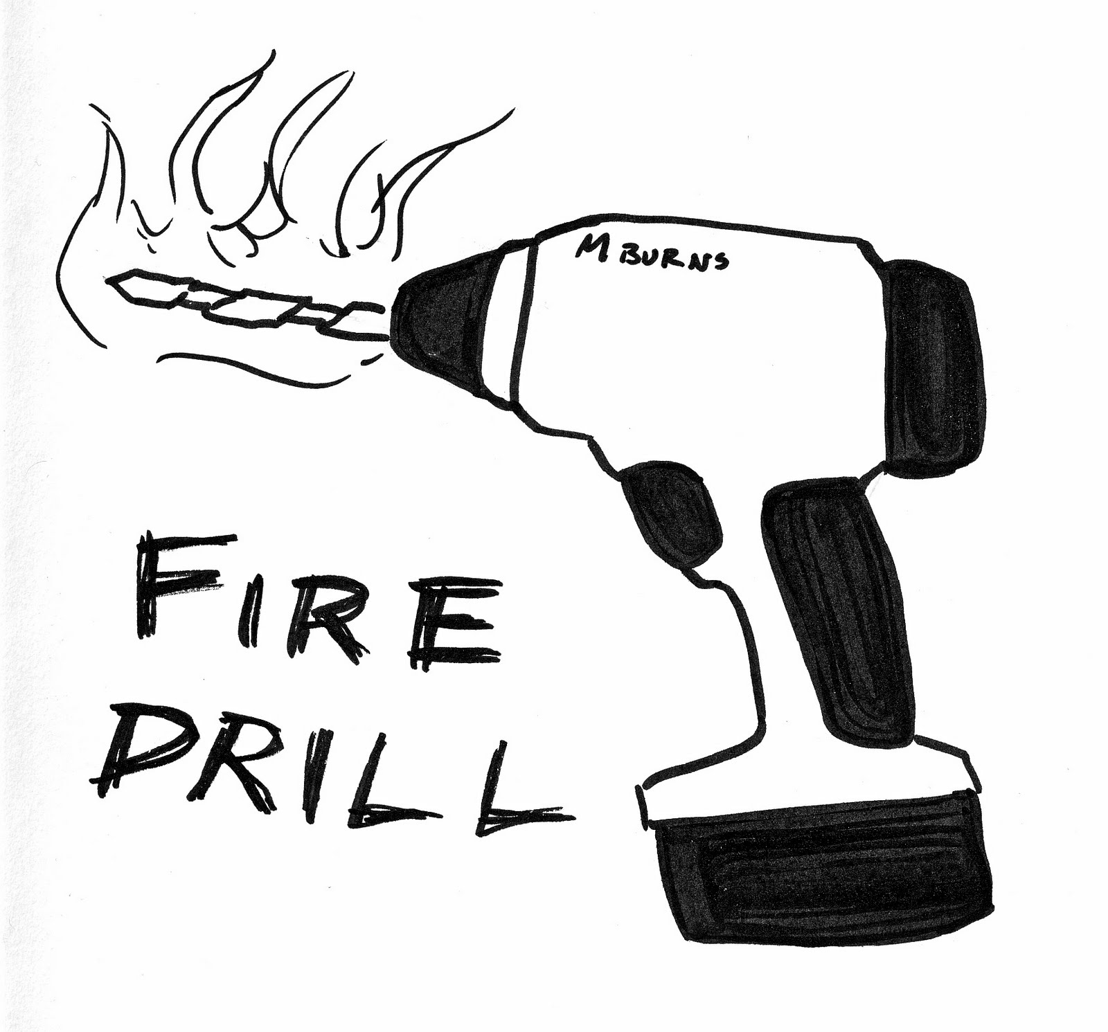 "Comic Strip" by Mike Burns: Fire Drill, Footsteps , Left Behind