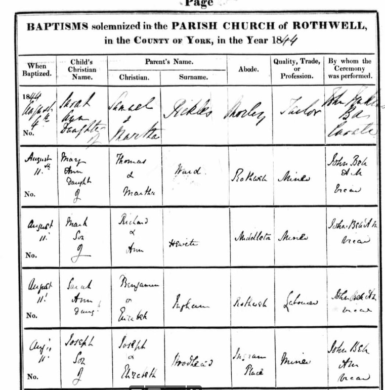 Where are we all Now: Investigating Joseph Woodhead of Rothwell & his ...